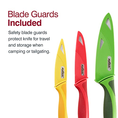 ZYLISS 3 Piece Value Knife Set with Sheath Covers, Stainless Steel