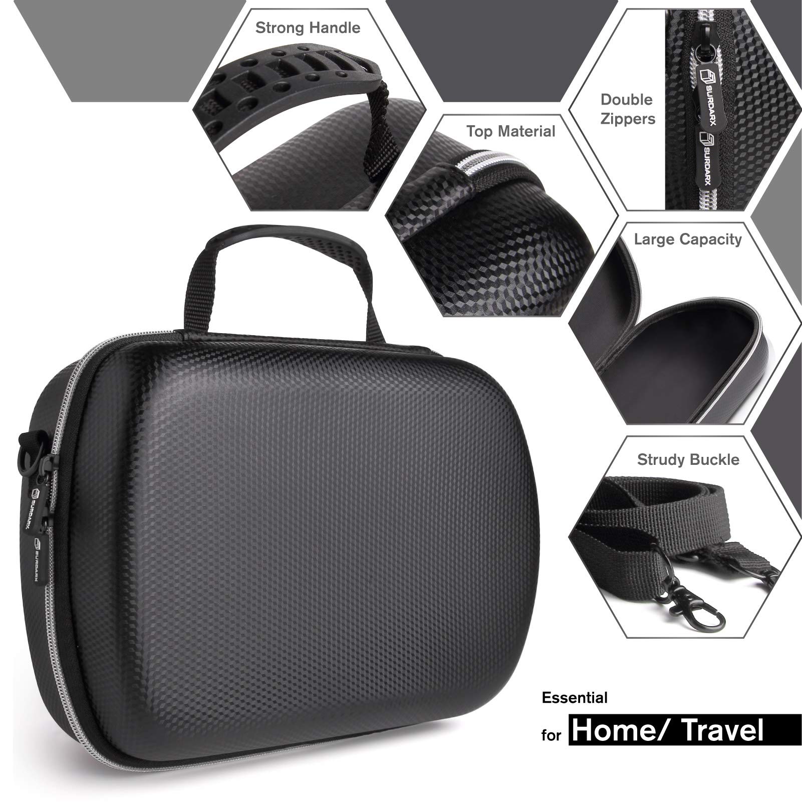 Carrying Case for Oculus Quest VR Gaming Headset Hard Protective Travel Carrying Case Fits Oculus Quest 2 Elite Strap 128GB / 64GB, Quest 2 128GB / 256GB, Headset, Touch Controllers, Cables, Batteries