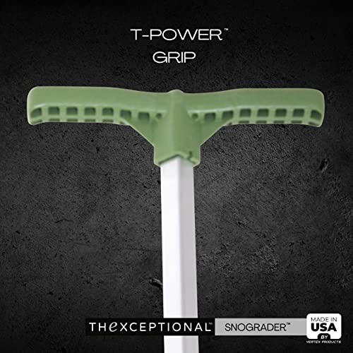 Easy Doze-It 36" SnoGrader T-Grip | Angled Flip-It Rolling Snow Plow Shovel for Driveway, Sidewalk Snow Removal | Heavy Duty Snow Plow Pusher Shovel on Wheels | Made in USA by Vertex | Model EX950.36
