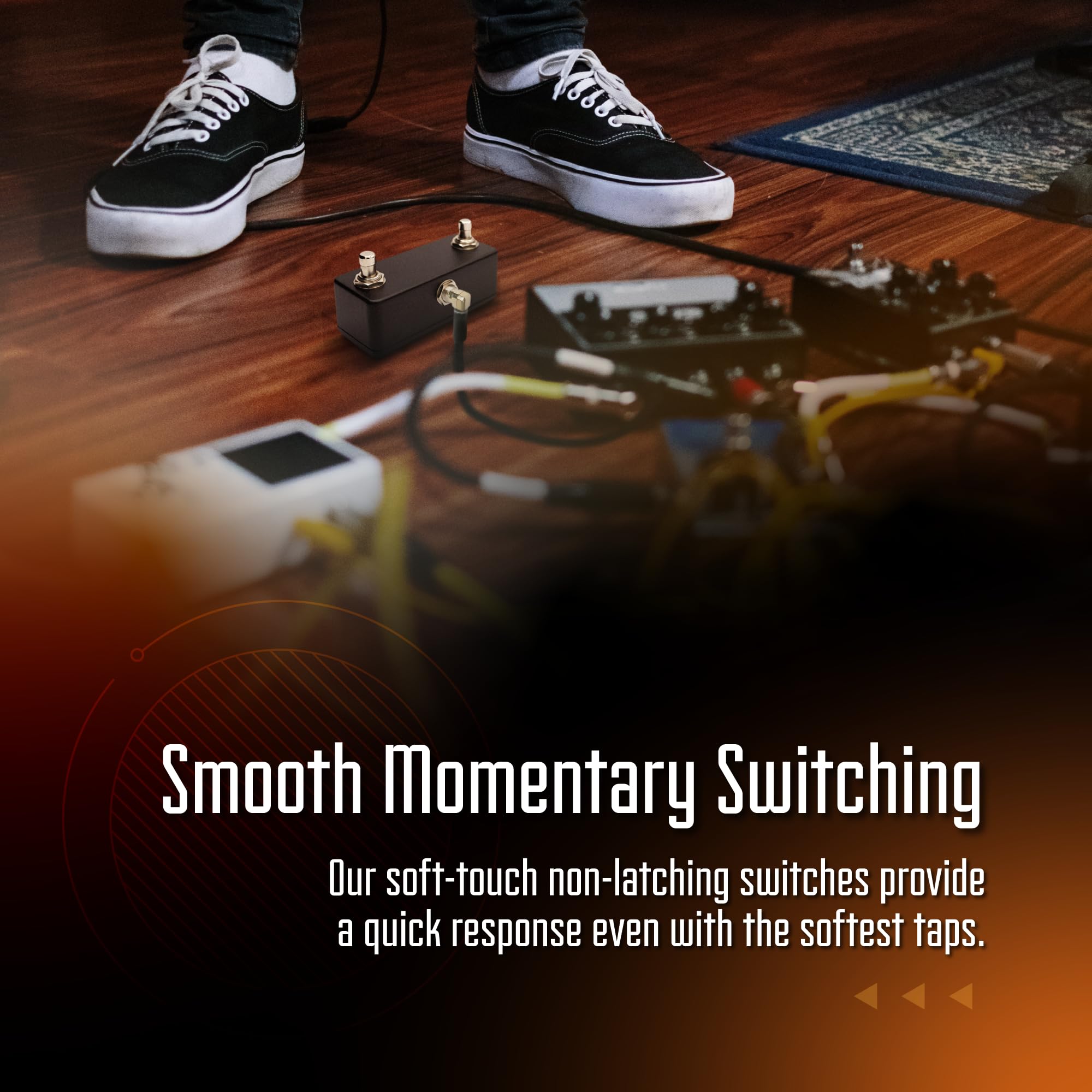 Rock Stock Dual Foot Switch Pedal - Versatile TRS Auxiliary Guitar Pedal - Expand Your Multi Effects Processor - Hand Wired and Built for the Road (Arctic White)