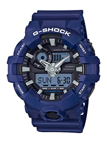Casio Men's 'G Shock' Quartz Resin Casual Watch, Color:Blue (Model: GA-700-2ACR)