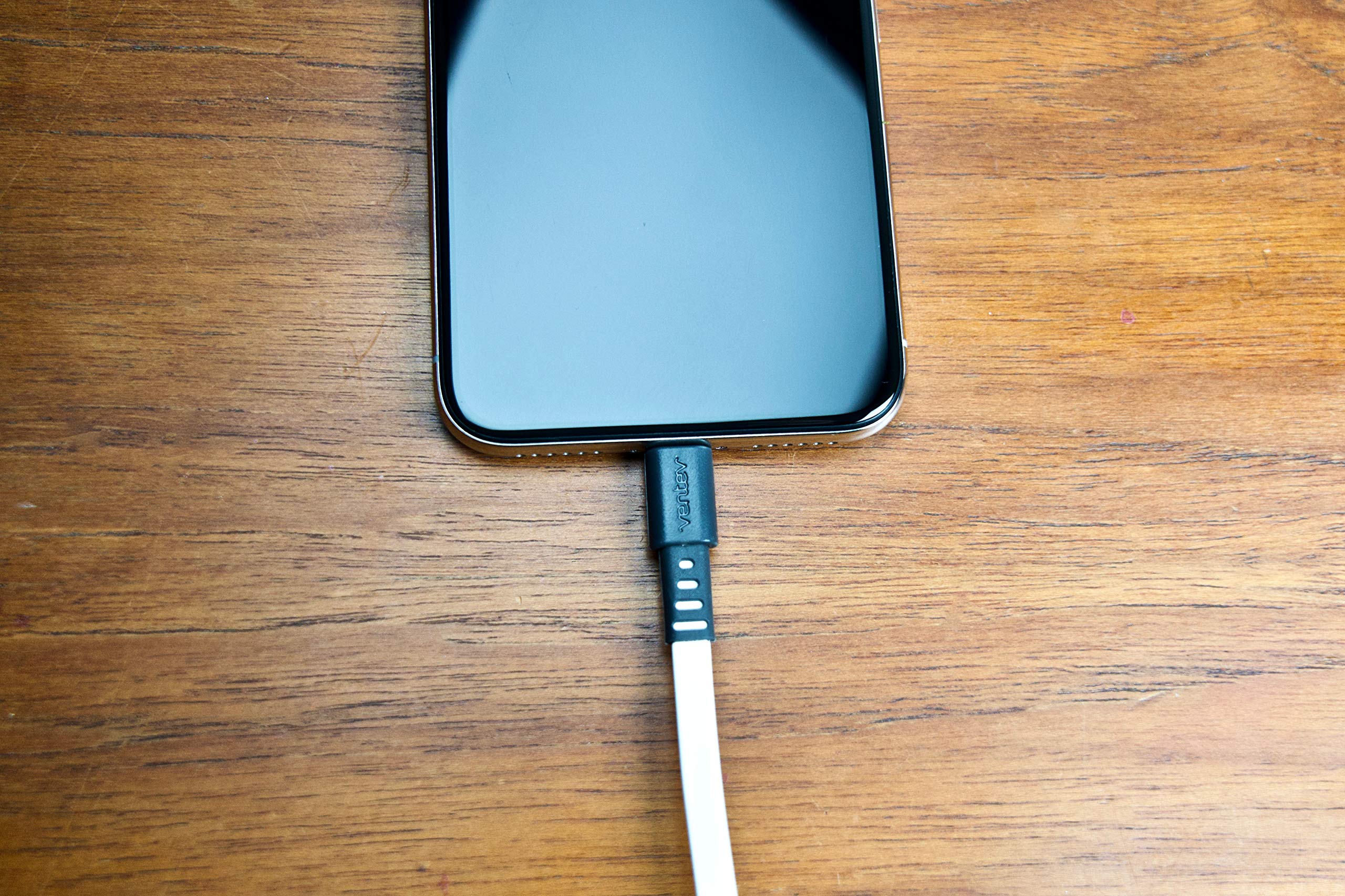 Ventev Chargesync Apple Lightning Cable | Flat, Tangle-Resistant Cable, MFi Certified, Providing the Power you Depend on to Charge your Devices and Transfer Photos, Music and More with Ease | 6ft White