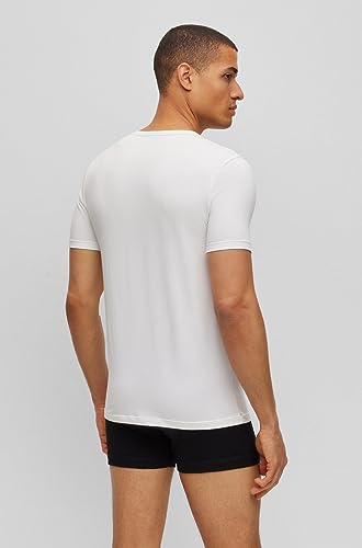 BOSS Hugo Mens T-Shirt Rn 2p Co/El 10194356 01 Boxer Briefs, White, Small US