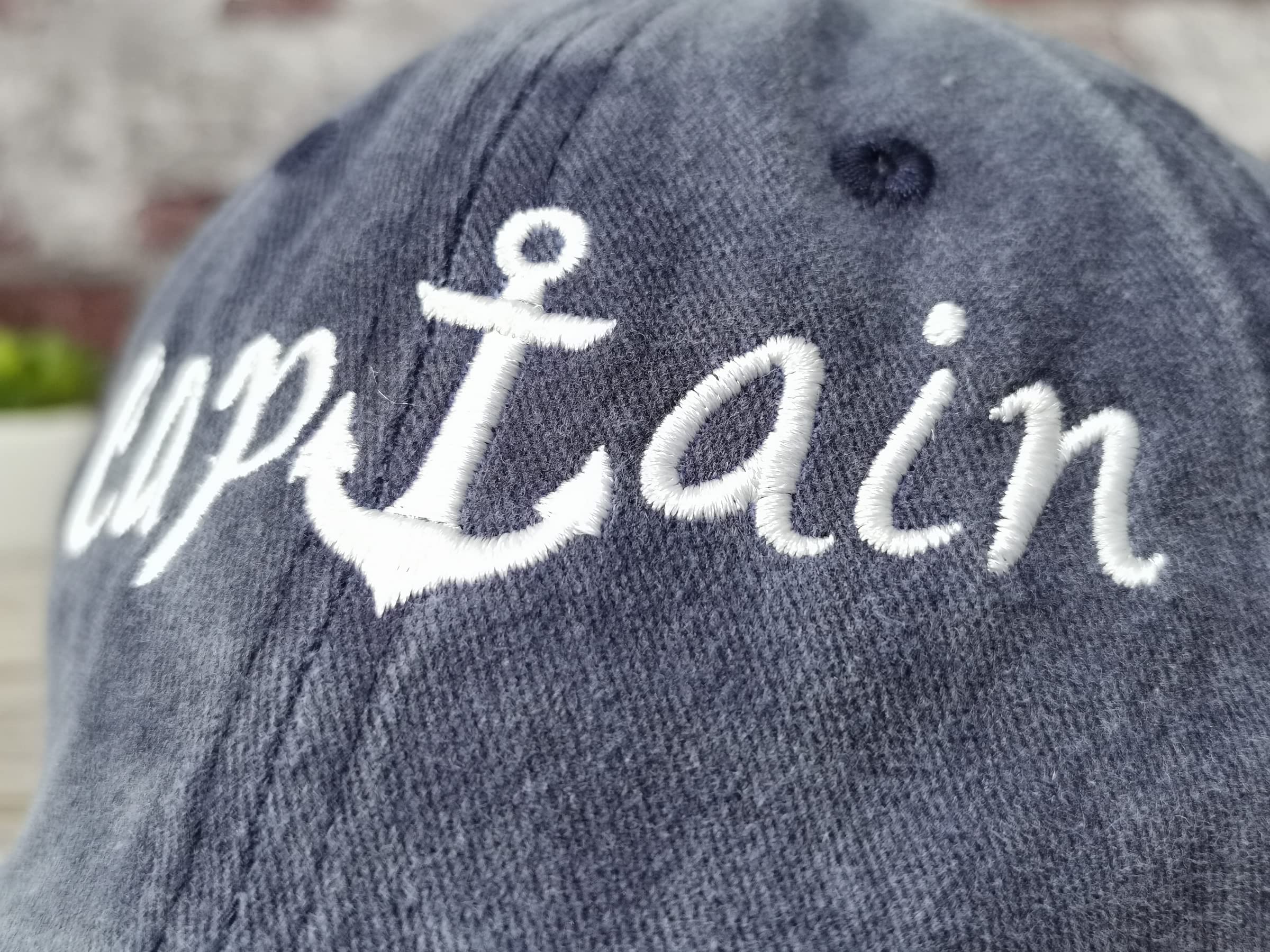 Captain & First Mate Anchor Hats for Couples, Navy Blue Embroidered Matching Boating Baseball Caps, Sailing Gift