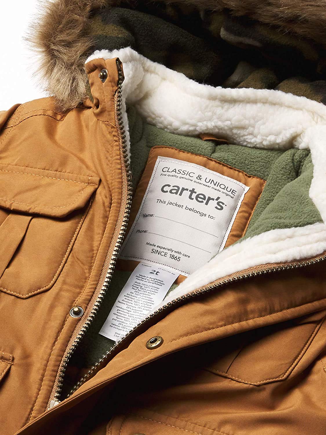 Carter's boys Heavyweight Advernture Parka Coat (5, Camel Parka)