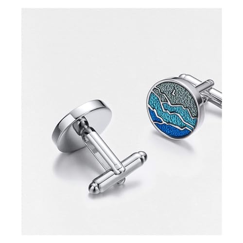 Color Matching Cufflinks Men's Shirts Cuff Buttons Shirt Cuff Nails Shirts Suit Cufflinks (Color : A, Size (A