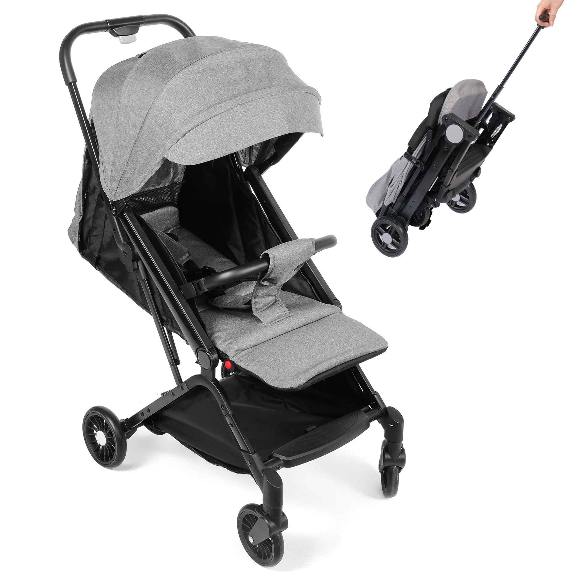 COLOR TREE Lightweight Baby Stroller Foldable Compact Travel Strollers for Airplane with One-Hand Fold Pushchair Adjustable Canopy and Backrest for Toddler & Infant