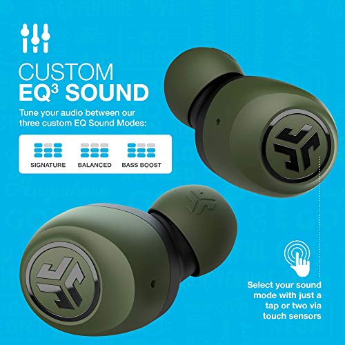 JLab Go Air True Wireless Bluetooth Earbuds + Charging Case - Green - Dual Connect - IP44 Sweat Resistance - Bluetooth 5.0 Connection - 3 EQ Sound Settings Signature, Balanced, Bass Boost