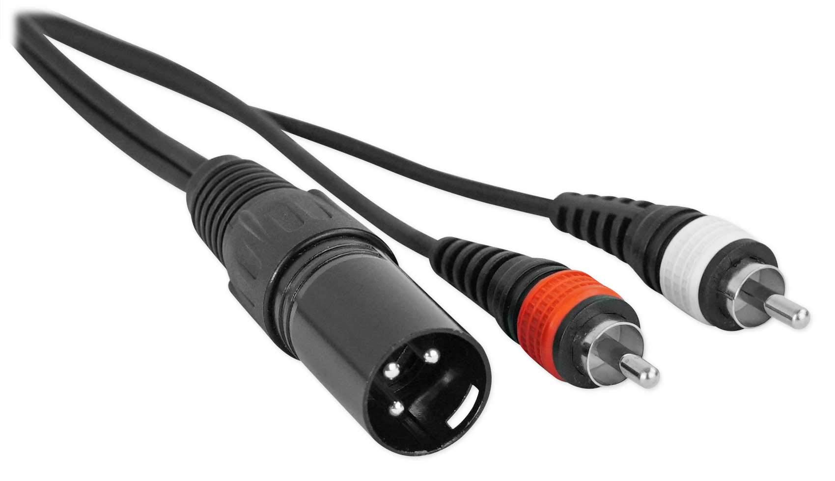 ROCKVILLE RXLRDRCA5 5' Ft. XLR to Dual RCA Pro Audio Cable 100% Copper