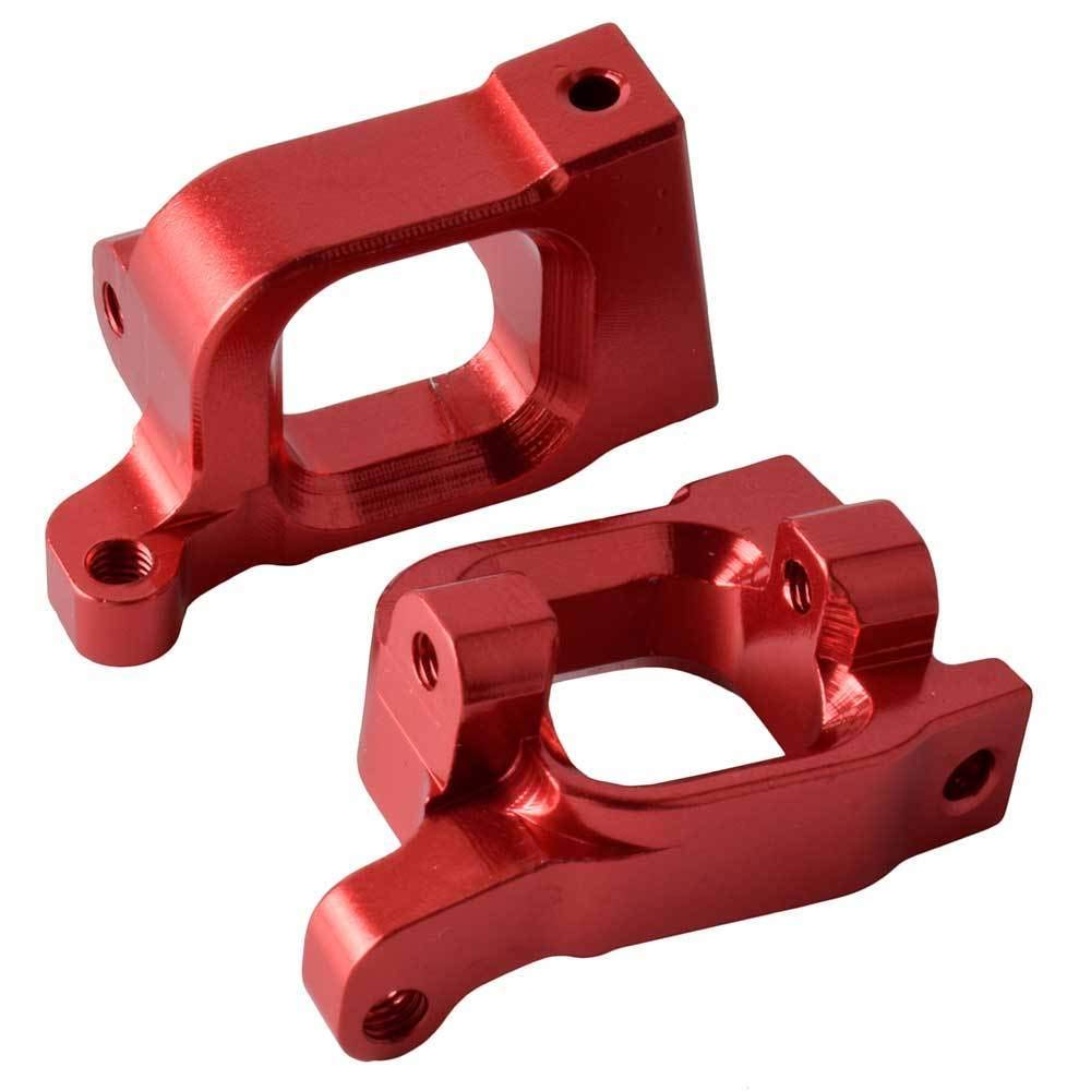 Toyoutdoorparts RC BE6038 Red Aluminum Front Hub Carrier(L/R) Fit LC Racing 1/14 Electric EMB