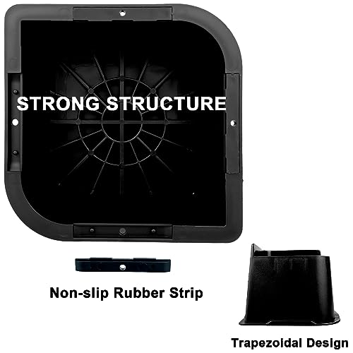 Stance Tuning USA Square Bed Risers 4 Inch Heavy Duty,4 Pack Home Furniture Risers Support up to 5,000 LBS,Furniture Lifter Risers for Dorm Bed, Couch, Table, Bed Frame, Tables, Black Bed Stilts