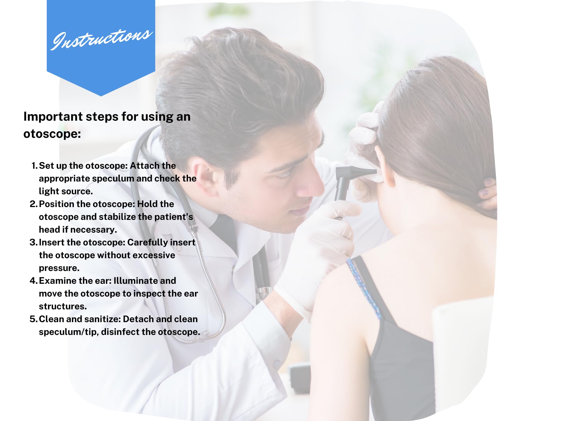 MEDCASE Brilliance Otoscope - Professional Ear Scope with LED Light and Speculum for Ear Examination and Diagnosis - Ideal for Professional and Home Use - Blue