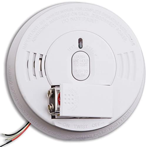 Kidde Smoke Detector, 9-Volt Battery Operated, Ionization Smoke Alarm, Battery Included & Smoke Detector, Hardwired Smoke Alarm with Battery Backup, Front-Load Battery Door, Test-Silence Button, White
