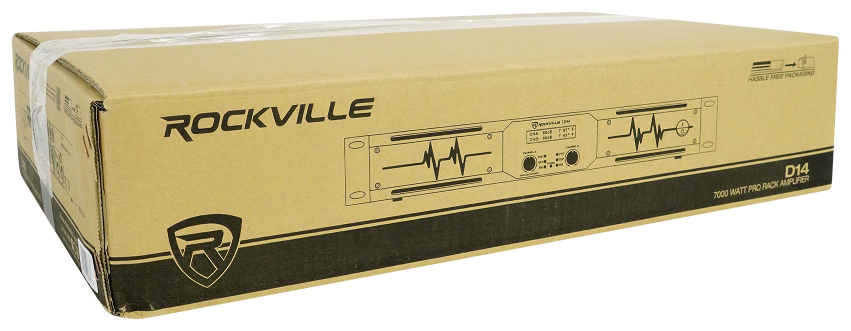 Rockville D14 7000W Peak / 2000W RMS 2-Channel Class D Pro/DJ Amplifier, Perfect for Live Sound, Pro Audio, DJs