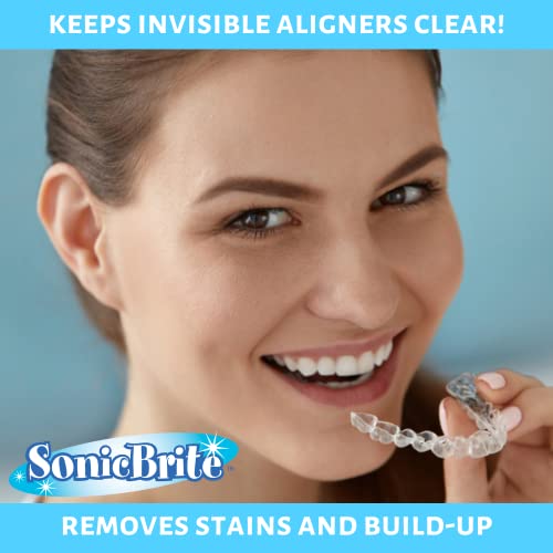 SonicBrite: High Intensity Dental Cleaning Powder β Freshen Your Dentures, Retainers, Night Guards and Aligners β Powerful Formula Removes Stains, & Plaque