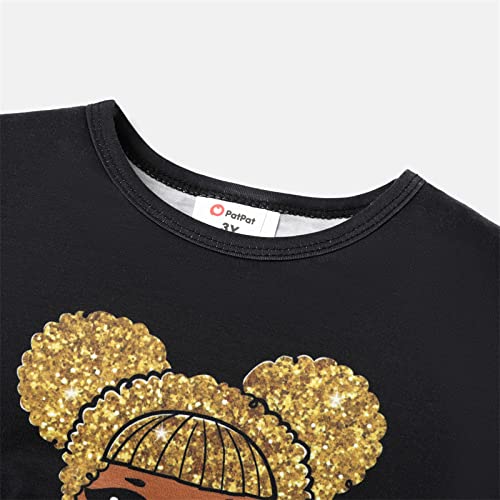 L.O.L. Surprise! Girls Clothes Set Character Print Short Sleeve Tee Top and Shorts Girl Clothes Black 8-9 Years