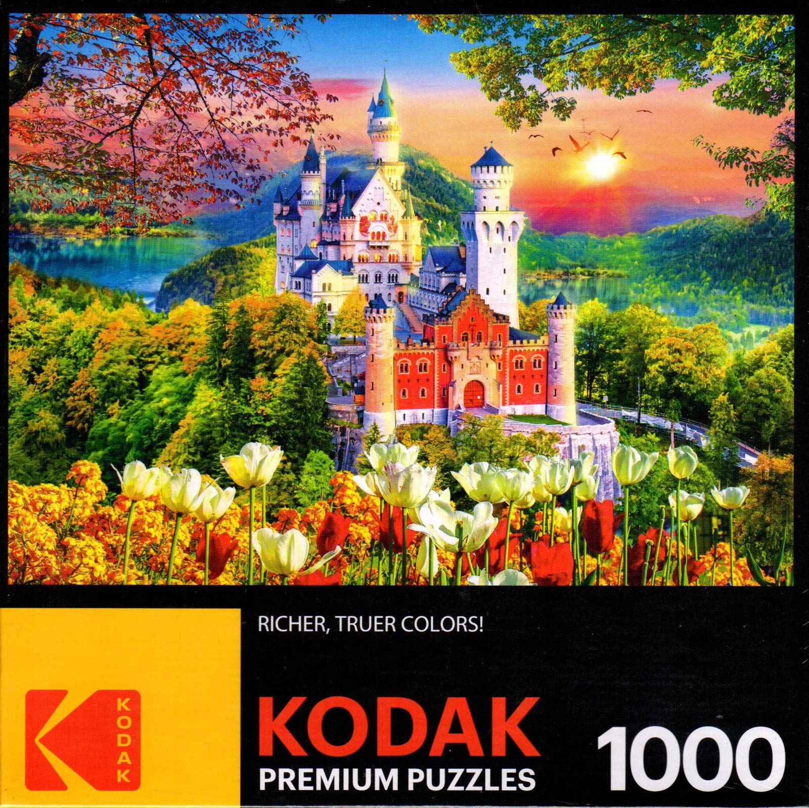 RoseArt - Kodak Premium - Famous Neuschwanstein Medieval Castle, Germany - 1000 Piece Jigsaw Puzzle for Adults