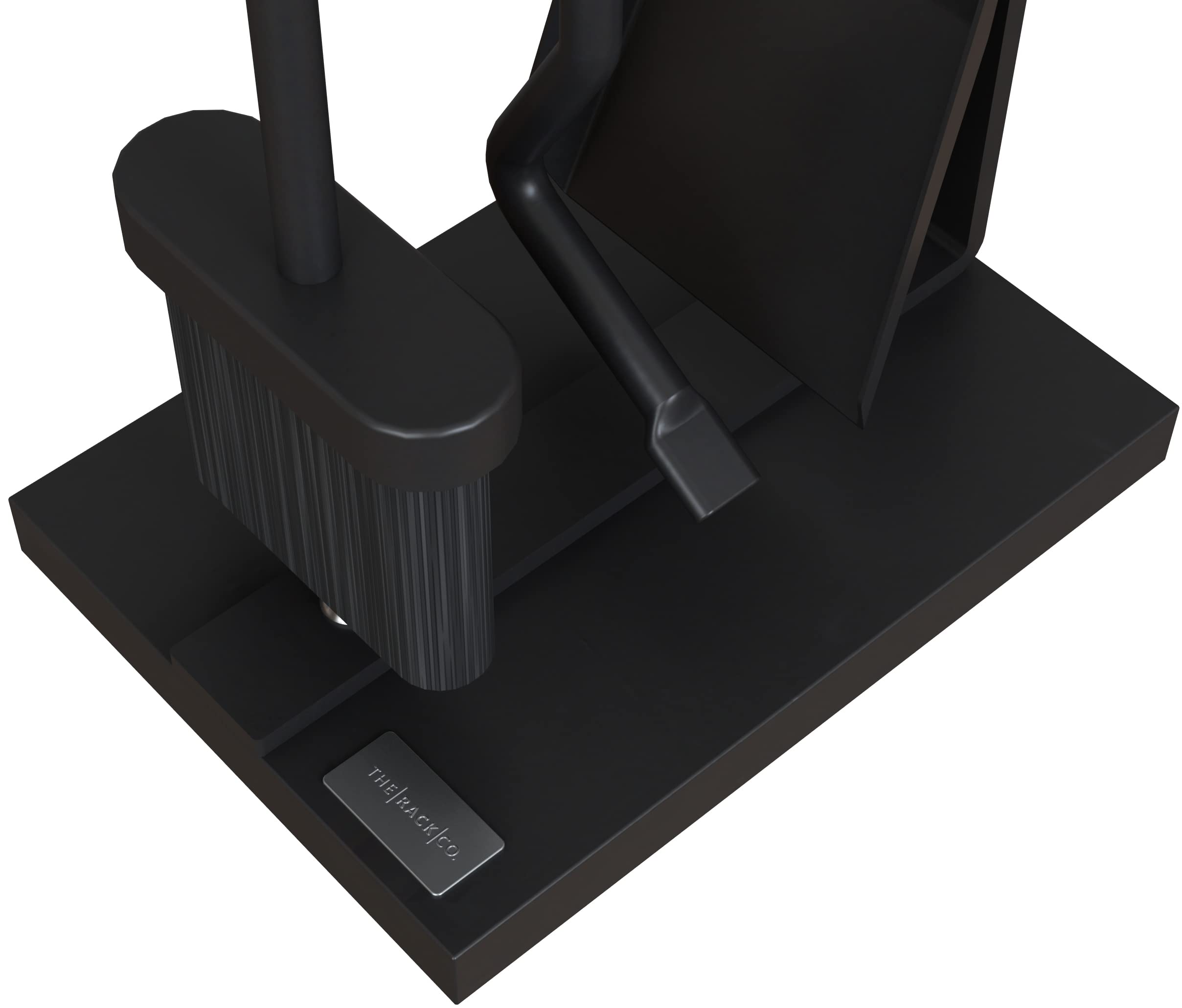 TheRackCo. - Fireplace Tools Set with Metal Base and Wood Handle, Broom, Shovel and Poker