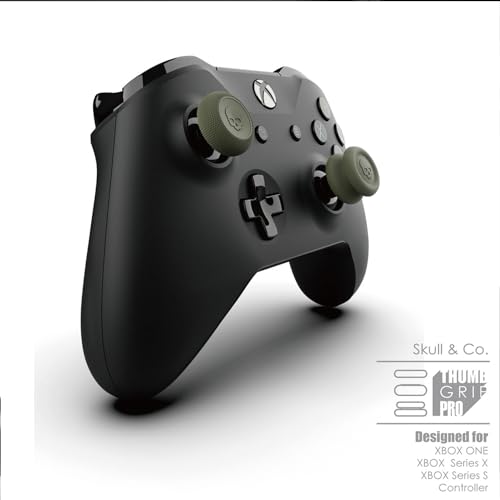Skull & Co. Skin, CQC and FPS Thumb Grips Joystick Cap Analog Stick Cover for Xbox Controller- OD Green, Set of 6