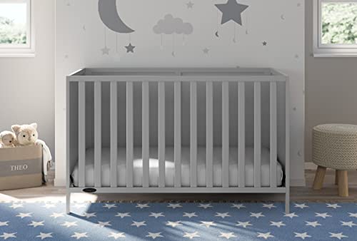 Graco Theo Convertible Crib (Pebble Gray) – Converts from Baby Crib to Toddler Bed and Daybed, Fits Standard Full-Size Crib Mattress, Adjustable Mattress Support Base