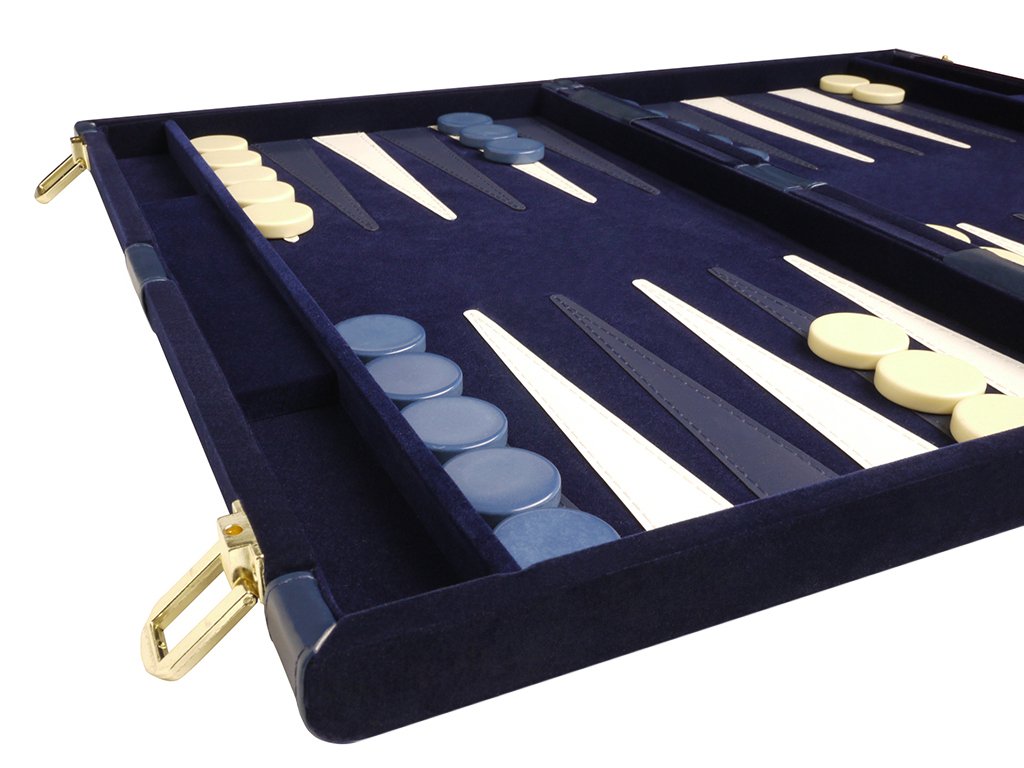 Middleton Games 15-inch Deluxe Backgammon Set - Blue