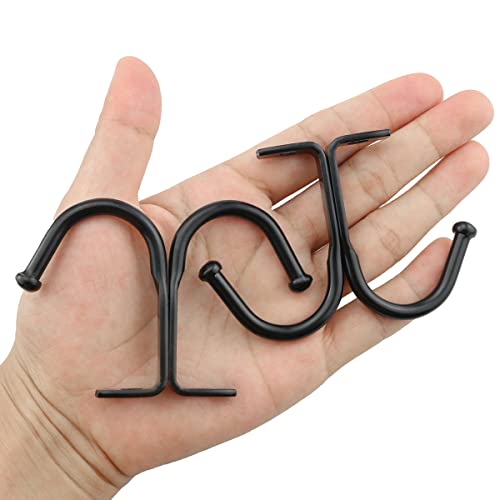 ITROLLE 8PCS Double Prong Ceiling Hook with Screws, Under Shelf Coat Hooks Bathroom Towel Bedroom Robe Hook for Closet Top Bathroom Kitchen Cabinet Garage Baseball Cap, Coat, Clothes and Jewelry