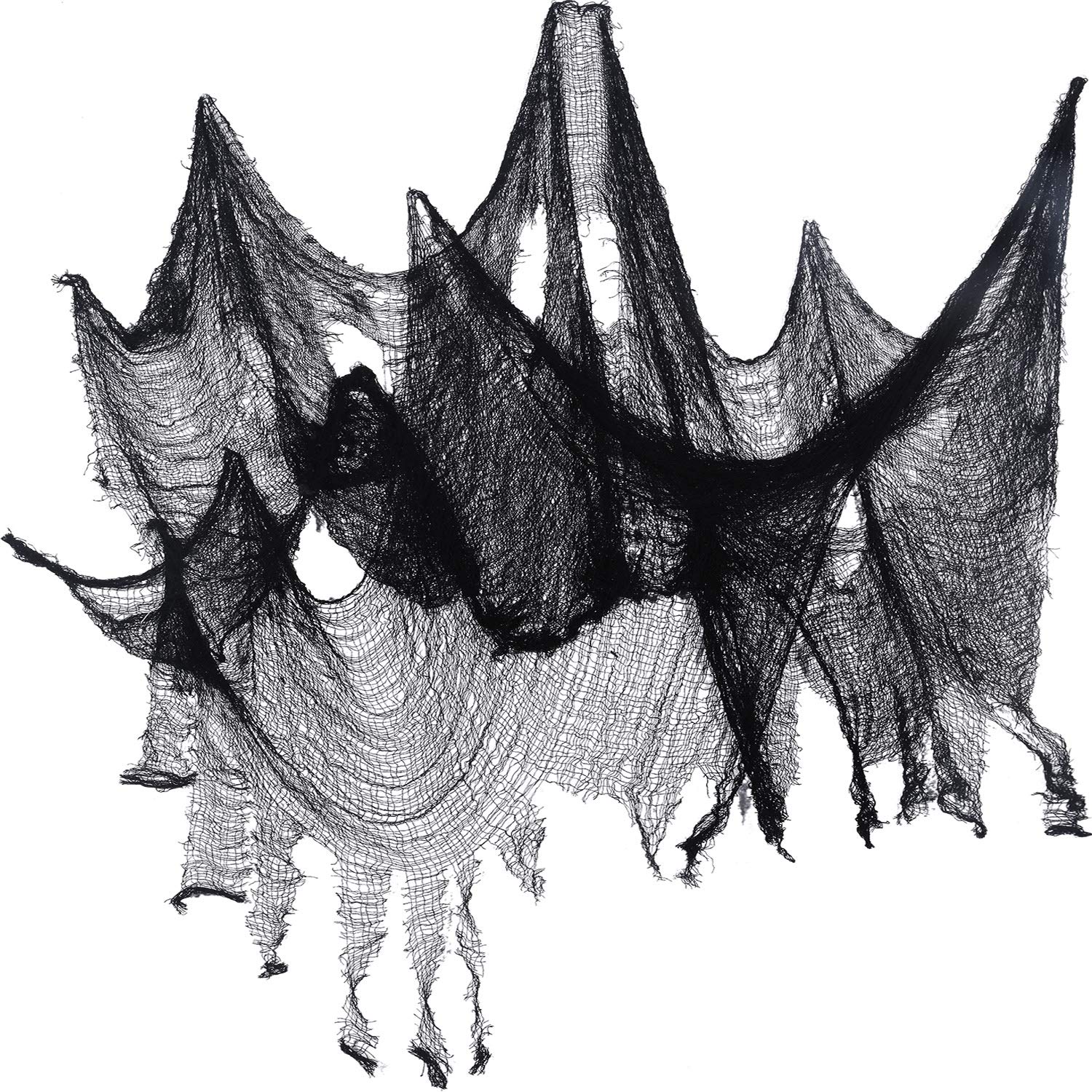 JOVITEC 4 Pack Halloween Creepy Cloth Spooky Fabric Cloth Loose Weave Gauze Freaky Cheesecloth for Haunted Halloween Party Decoration (2 Yards x 30 Inch,Black)