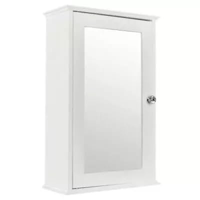 HarmonyBliss Bathroom Organizer with Mirror Door, Wall Cabinet Shelf for Storage, Wooden