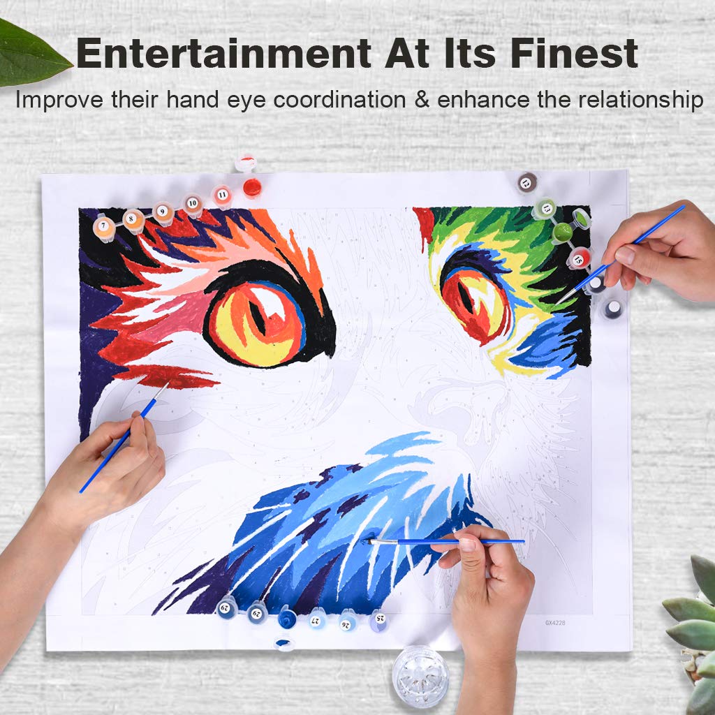 COLORWORK DIY Paint by Numbers, Canvas Oil Painting Kit for Kids & Adults, 16" W x 20" L Drawing Paintwork with Paintbrushes, Acrylic Pigment-A Window Flower (Without Frame)