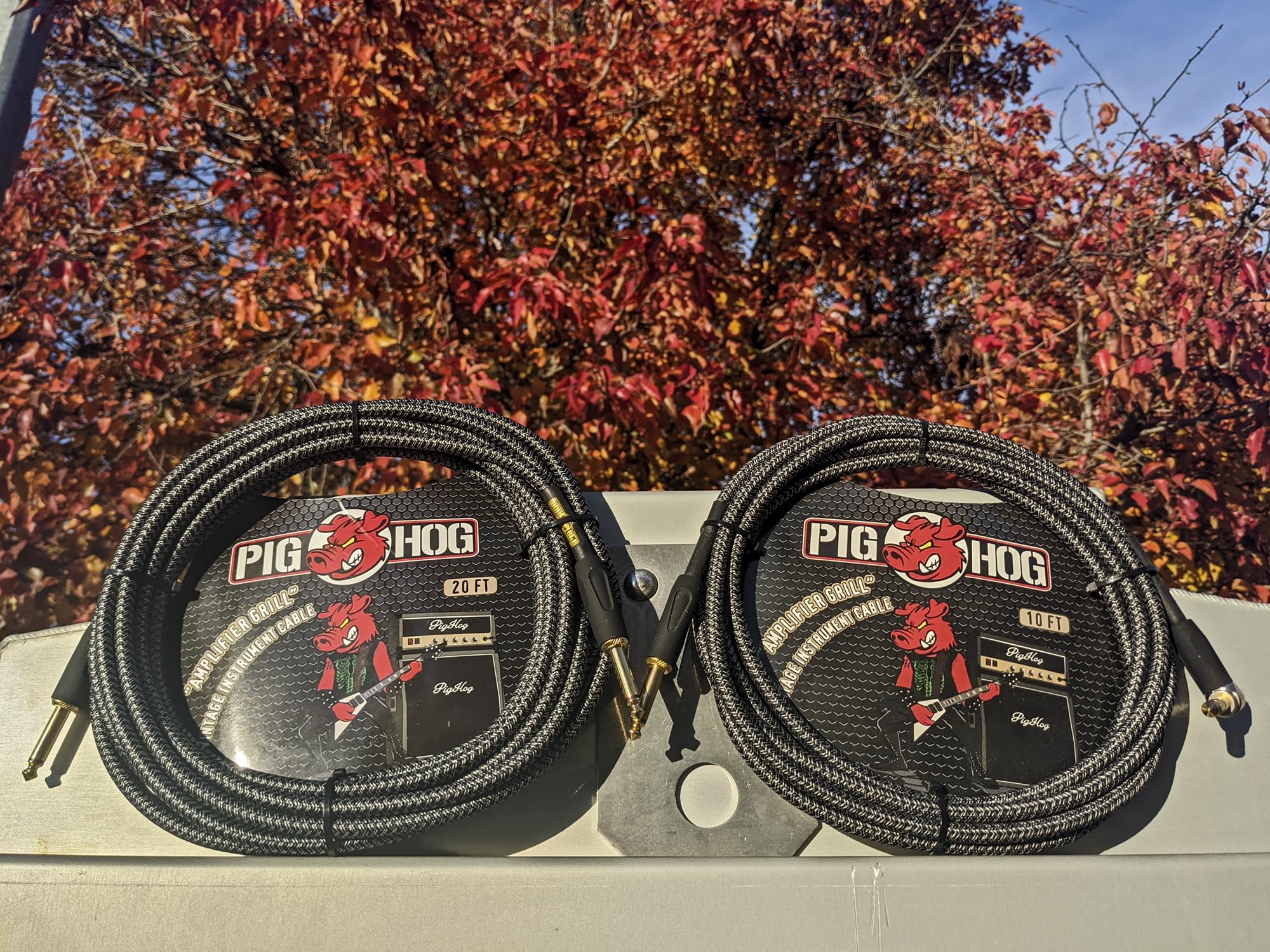 Pig Hog Vintage Serie Instrumentenkabel, Amplifier Grill, 3m/10ft, 6.35 (1/4”) auf 6.35 (1/4”), Hochwertige Qualität, Gewebt