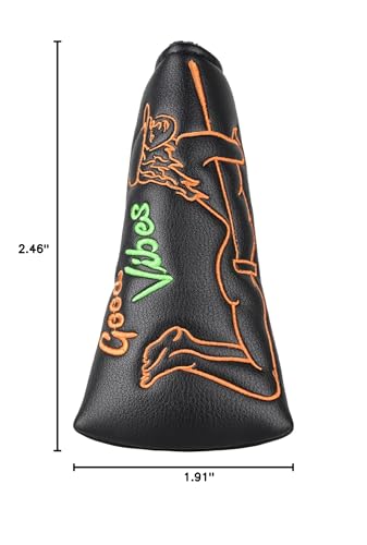 Craftsman Golf Beauty Hold The Club Black Blade Putter Headcover Magnetic Closure Good Vibes