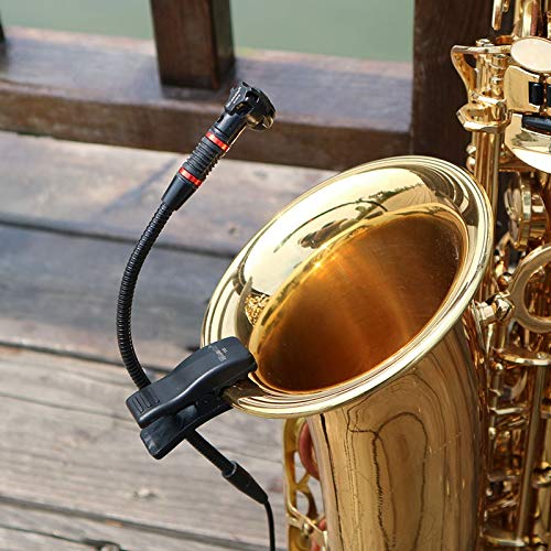Bolymic Saxophone Microphone Condenser Cardioid Clip on Gooseneck Microphone3.5 mm (1/8 in) TRS