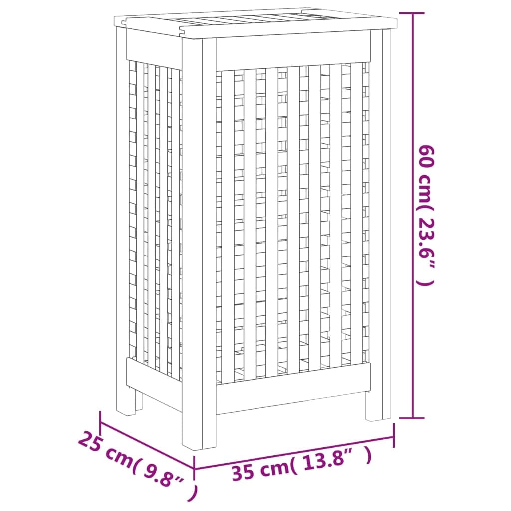 GOLINPEILO Wooden Wash Bin, Wooden Laundry Basket, Laundry Hamper Laundry Basket,Suitable for Dormitory and Home Storage of Clothes, 13.8"x9.8"x23.6" Solid Wood Teak