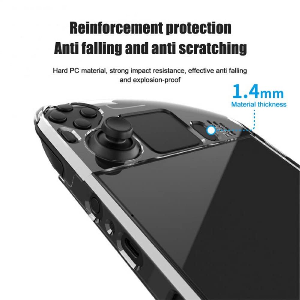 Crystal Clear Cover Case for Steam Deck Game Console, arVin Hard Clear Protective Shell with HD Screen Protector for Steam Deck, Dust-Proof/Shock Proof/Scratch Resistant (Console Not Included)