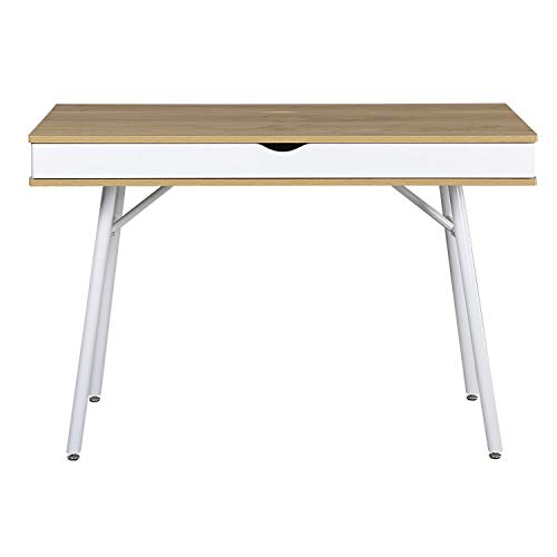 Techni Mobili Modern Multi Computer Desk with Storage, 30" x 21.7" x 45.3", Pine