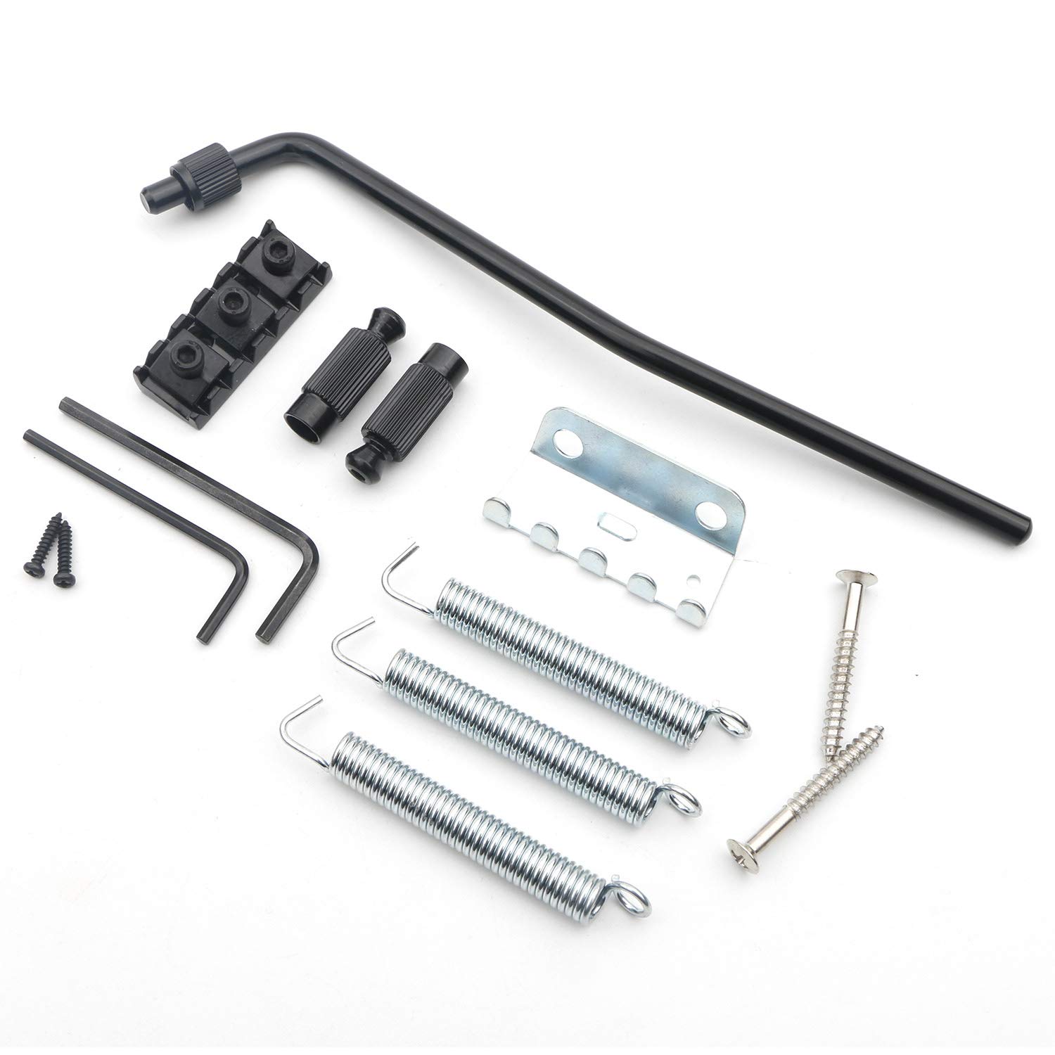 Black Electric Guitar Tremolo Bridge with Bar Double Strat Locking for Floyd Rose Type