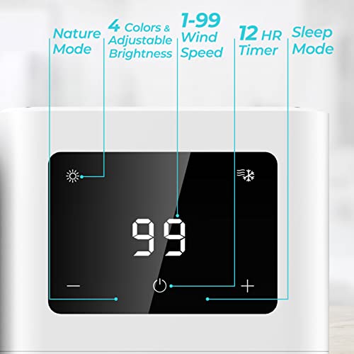 Coosolvo Portable Air Conditioner, Personal Air Cooler with Quiet Multi-Speed Cooling Fan, Evaporative Mini Cooler with 1000ml Water Tank, Mini AC Unit with 7 Color LED Light, USB Air Conditioner