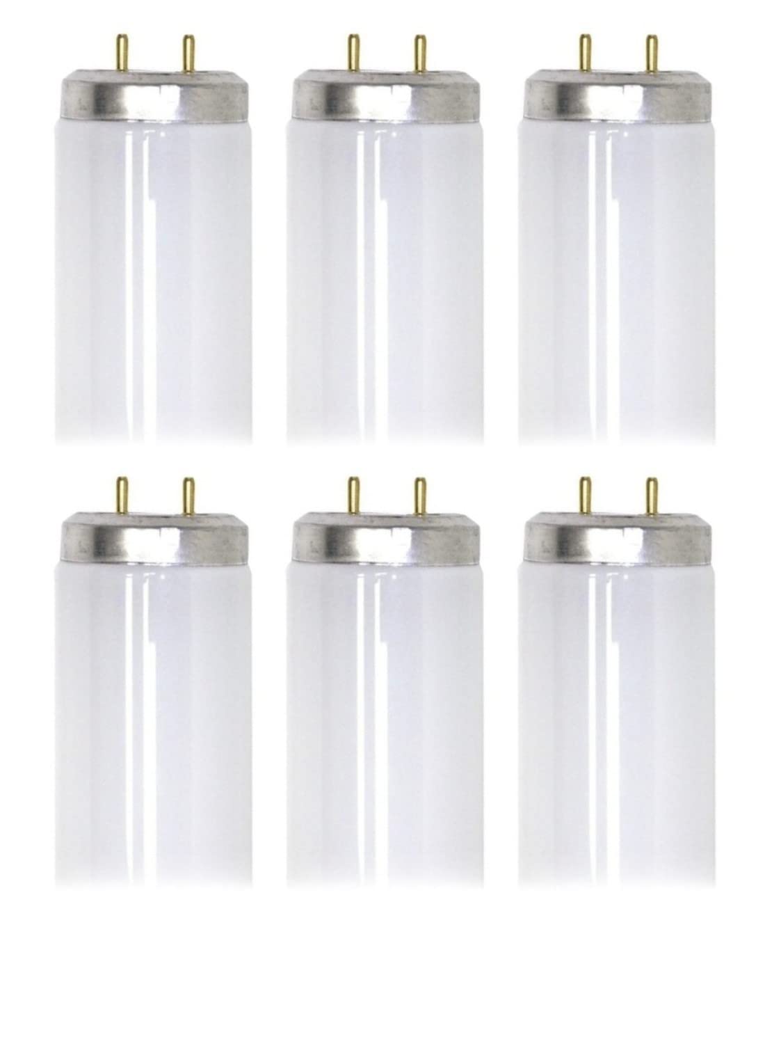 GE Lighting (6 Tubes) GE F40T12 Fluorescent Bulbs, 48 inch Linear Fluorescent T12, 40 watts, 2100 lumens, 4100K Cool White, Great for Utility and WorkSpaces, Refreshing Light