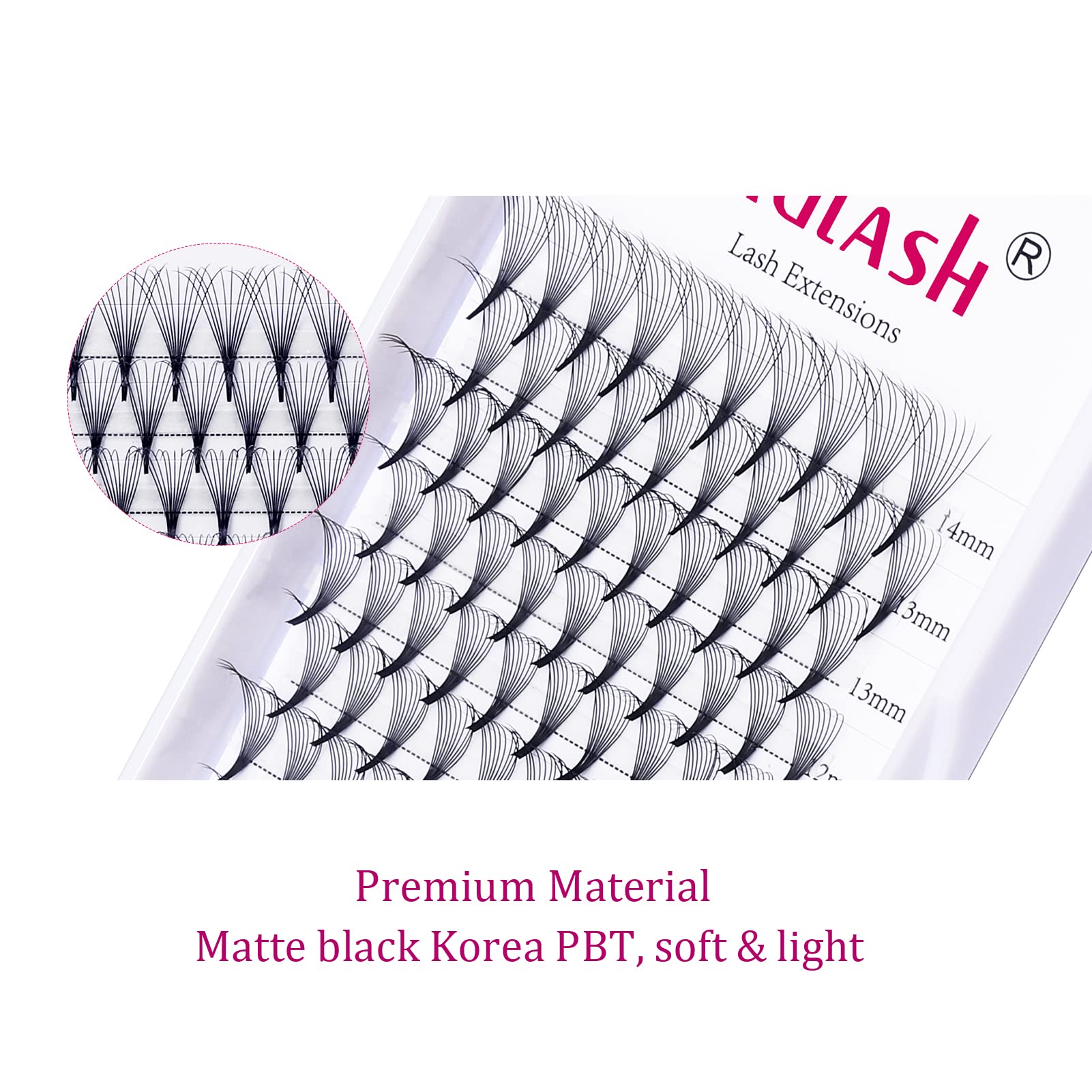 Lash Extension 10D Premade Volume Eyelash Extensions .05 .07 Thickness Premade Lash Fans Pointed Base Middle Stem Eyelash Extension Supplies(10D-0.05-D,Mix 8-14mm)