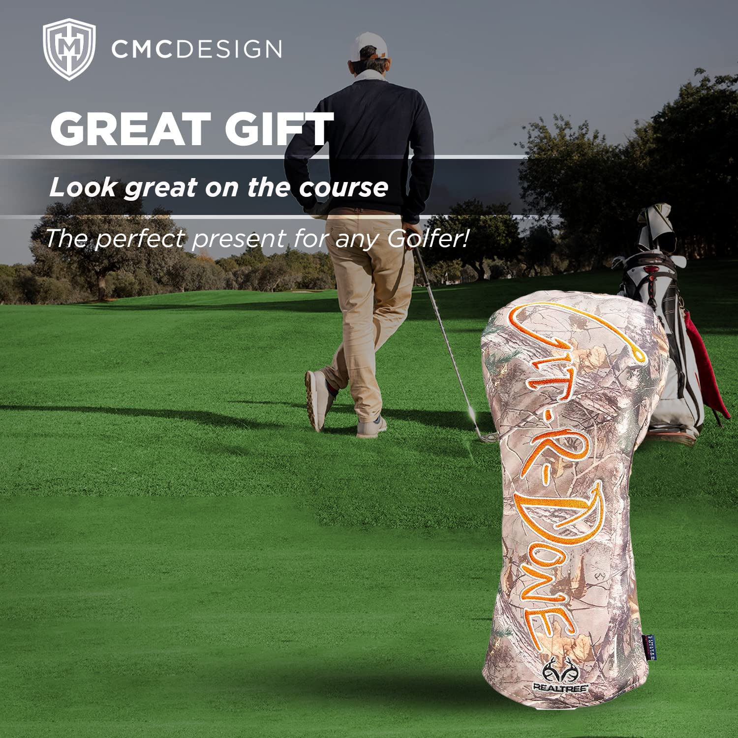 CMC Design Custom Git-R-Done Embroidered Golf Driver Head Cover - Glove Soft Lining - Design Elements Include Applique and Embossing - Great Fit on Any Club as Golf Head Covers, Wood Driver Cover