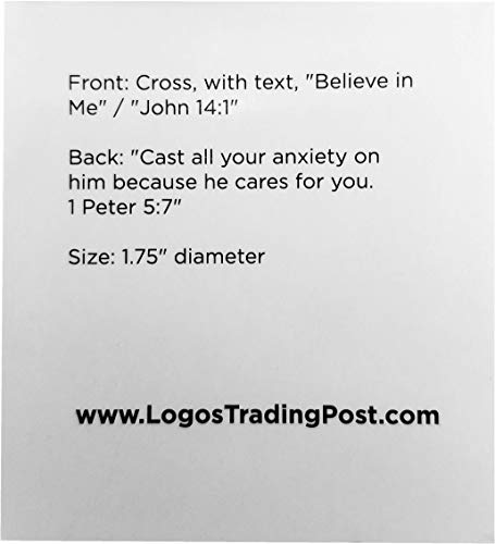 Don't Be Anxious Coin, Believe in me, Worry Stone for Anxiety, Antique Gold-Color Plated Challenge Coin, He Cares for You - 1 Peter 5:7 Gift