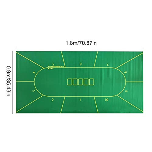 Craps and Roulette Table Felt Poker Tablecloth 18090cm Deluxe Suede Texas Pokers Tablecloth with Flower Pattern Casino Poker Set Board Game Mat with Carrying Bag (Color : 180x90cm)