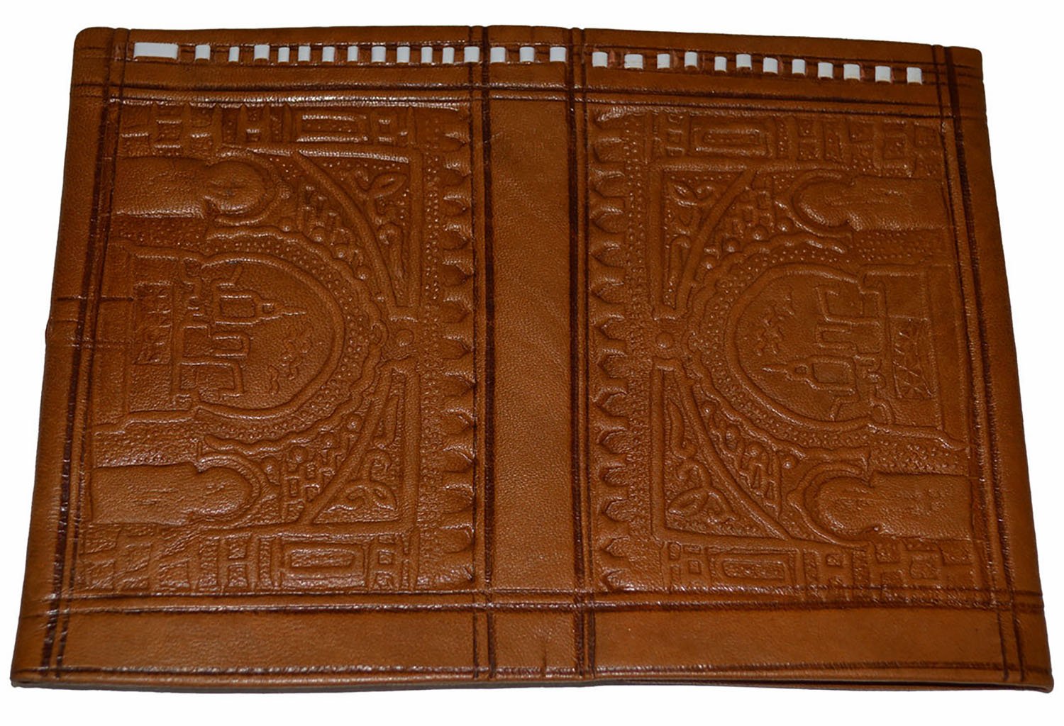 Treasures Of Morocco Handmade Moroccan By-fold Leather Wallet Large Vintage Exquisite Handy Brown