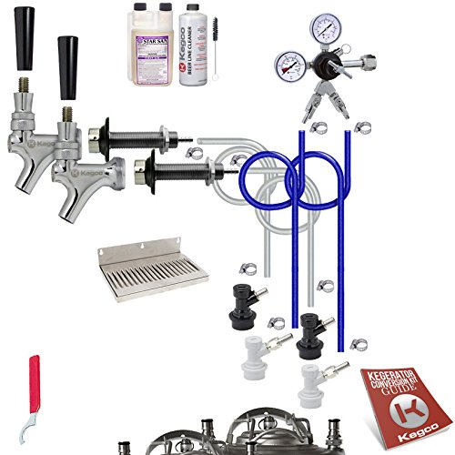 Kegco Homebrew Kegerator Conversion Kit, Dual Tap, None