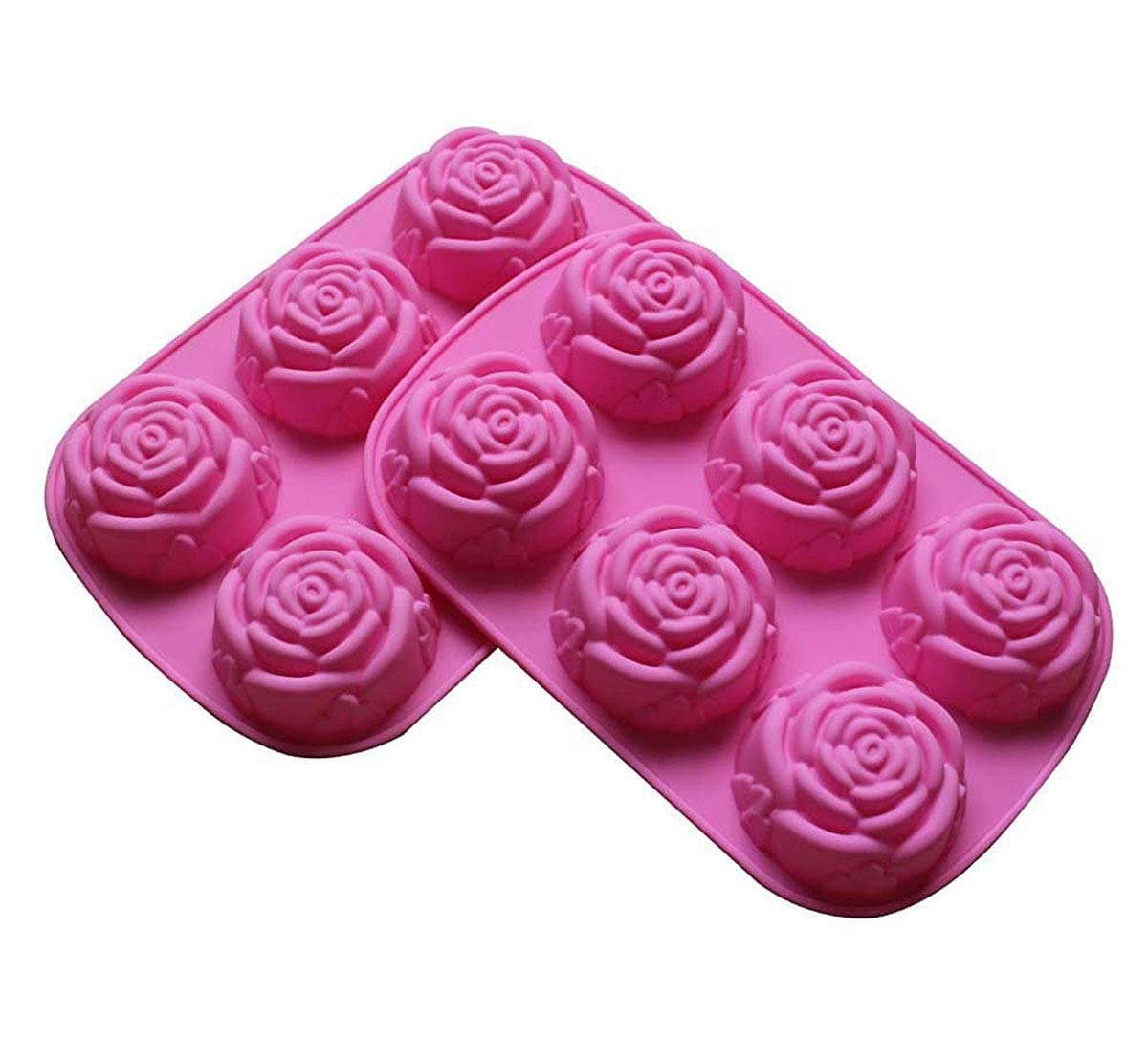 Chocolate Candy Tray Soap Candle Mold Silicone, Caramel Apple, Jelly, Cake, Baking, Tiramisu, Tart Pudding, Chocolate Bomb Set of TWO (Rose)