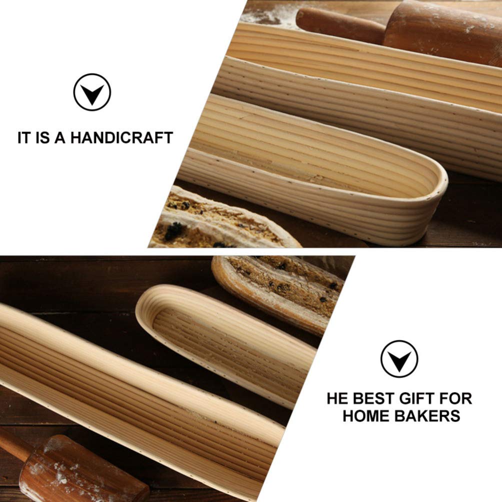 DOITOOL 1pc Bread Basket Brotform Rattan Basket Oval Basket Bread Serving Basket Bread Warmer Basket Proofing Bowl Dough Holder Long Banneton Pan Vine. Bread Rack Heart-shaped