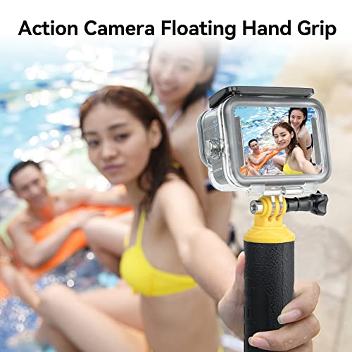 TELESIN Floating Hand Grip for GoPro Hero 11 10 9 8 7+ Series, DJI, Insta360 Most Action Cameras, Underwater Selfie Stick Suitable for Surfing, Snorkeling, Underwater Shooting