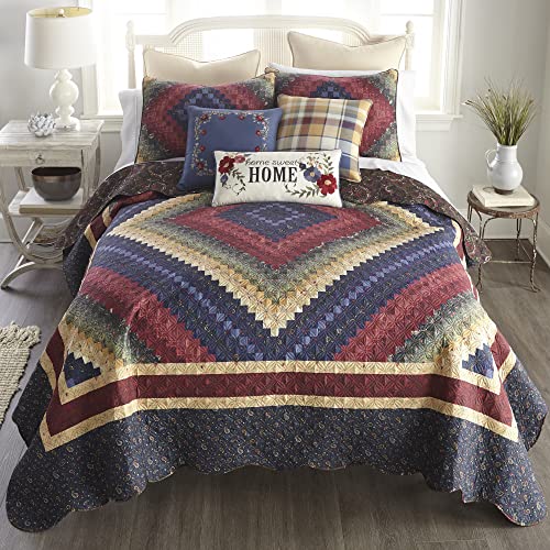 Donna Sharp Throw Pillow - Chesapeake Traditional Decorative Throw Pillow with Plaid Pattern - Square