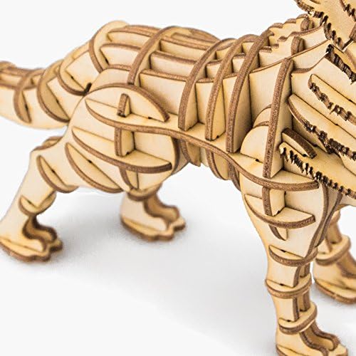 Rolife Build Your Own 3D Wooden Assembly Puzzle Wood Craft Kit Wolf Model Gifts for Kids and Adults