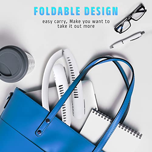 LAESO Portable Neck Fan,Foldable Neck Fan Hands Free Bladeless Personal Fan,LCD Display USB Powered 3-Speed Neck Fan for Outdoor Indoor…